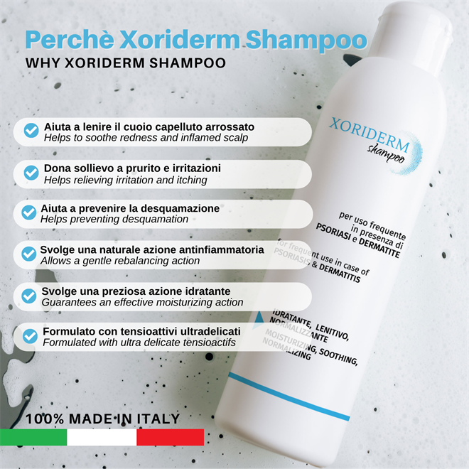 Xoriderm Shampoo Utile in caso di Psoriasi, Dermatiti e Irritazioni